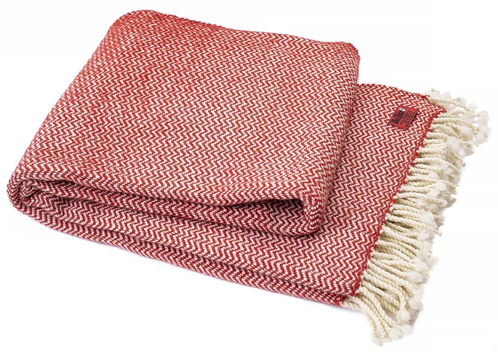 Vlněná deka Marina merino - červená