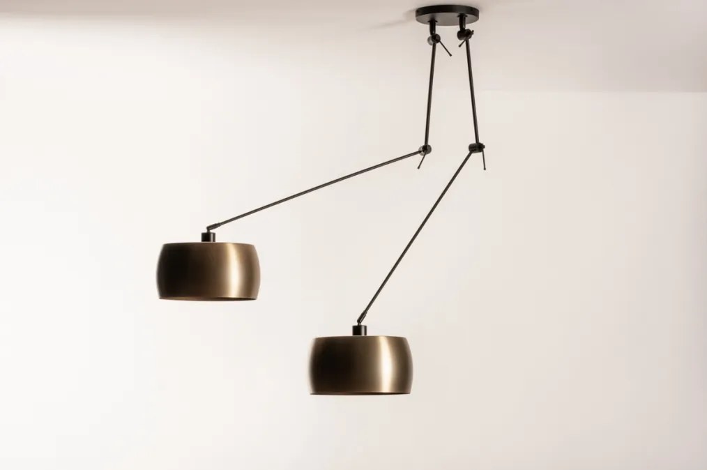 Závěsné designové svítidlo nad stůl Snap Light Duo Bond Gold and Black