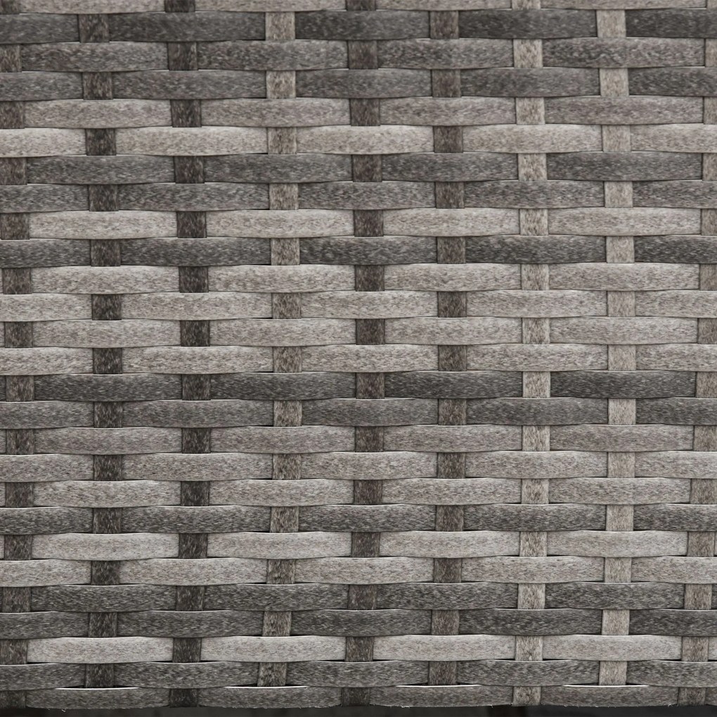 Třímístná zahradní ratanová pohovka Outsunny s polštáři, ocelový rám, šedá barva, 173 x 68 x 78 cm, ideální na terasu a balkon |