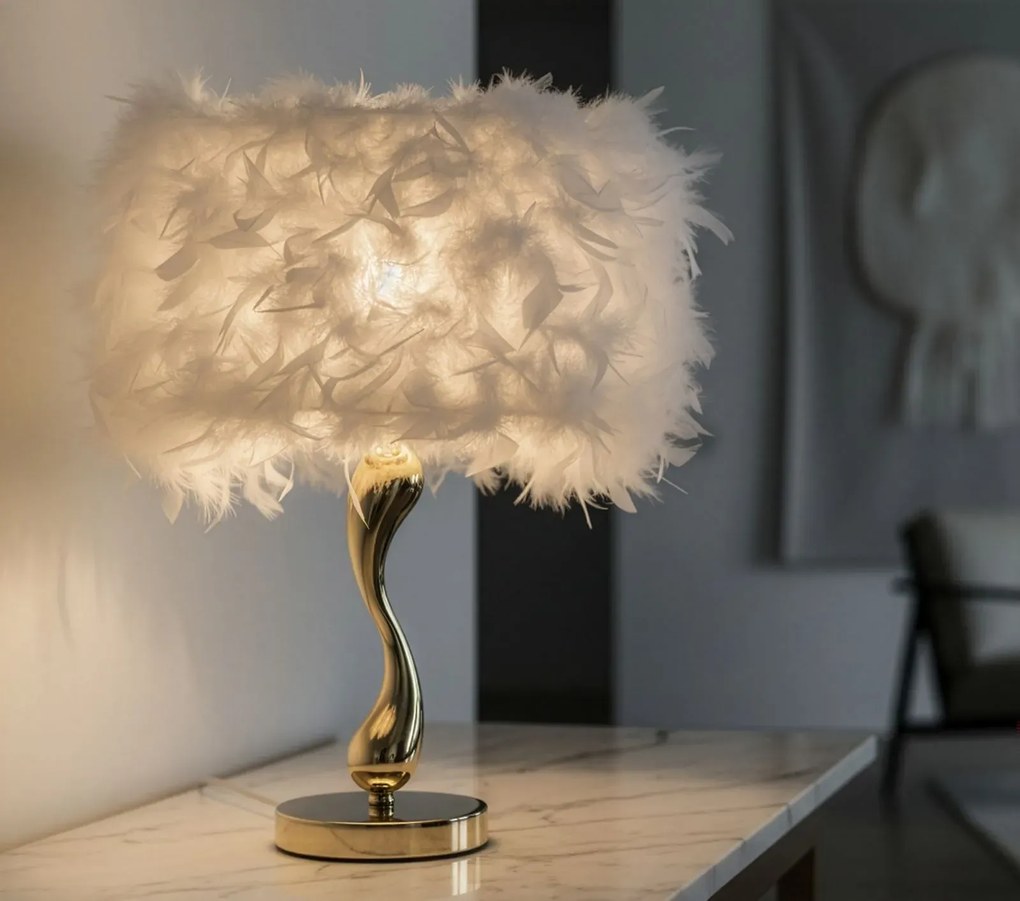 Stolní lampa Cart 47 cm bílo-zlatá
