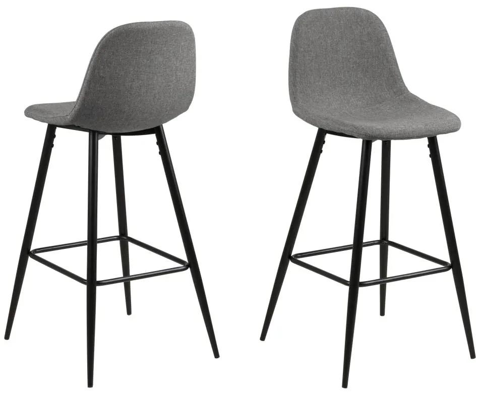 Designová barová židle Nayeli světle šedá a černá