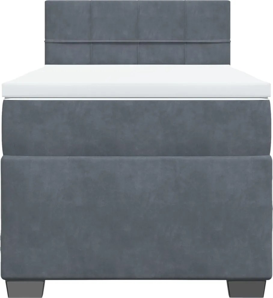 Box spring postel s matrací tmavě šedá 100x200 cm samet 3288535