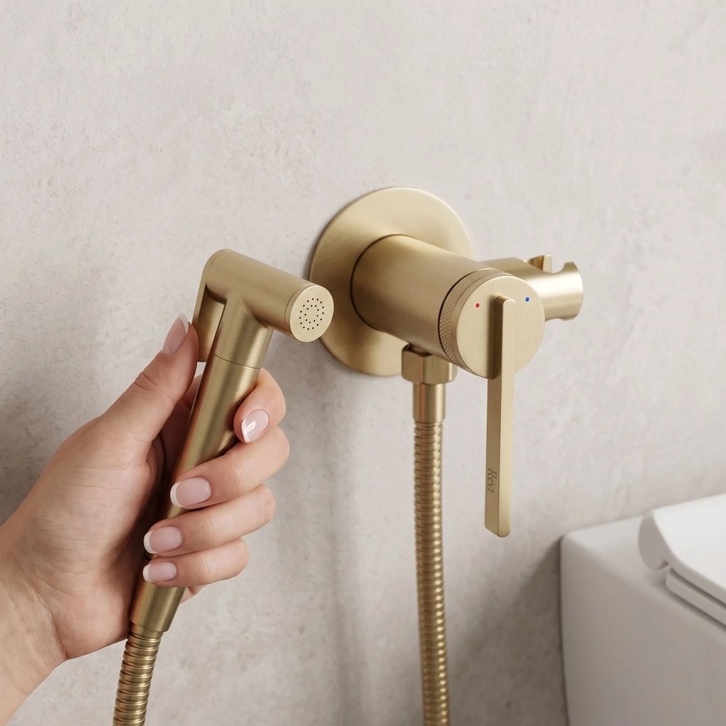 Rea, Podomítková bidetová baterie Rea Grace Brush Gold, REA-B4502
