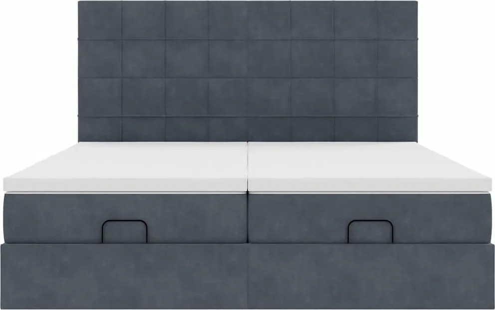 Osmanský rám postele s matracíes tmavě šedá 180x200cm samet 3313773