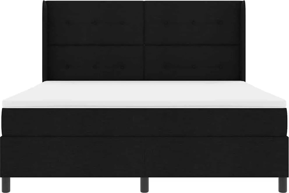 Postel s boxspringem s polštářem Černý 200 x 180 cm textil 3341660