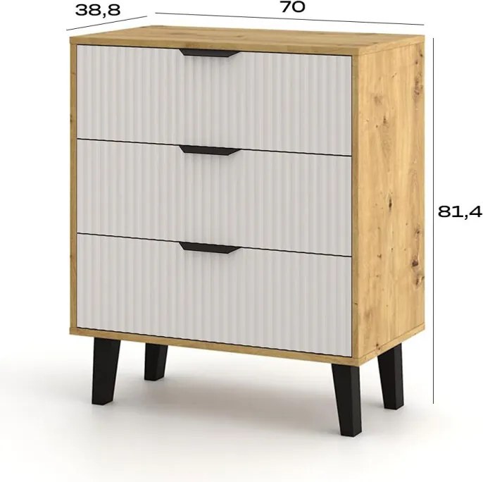 Komoda Borg Duo 3Š dub artisan / kašmír