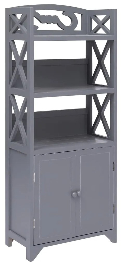 Koupelnová skříňka šedá 46 x 24 x 116 cm dřevo pavlovnie - Default Title