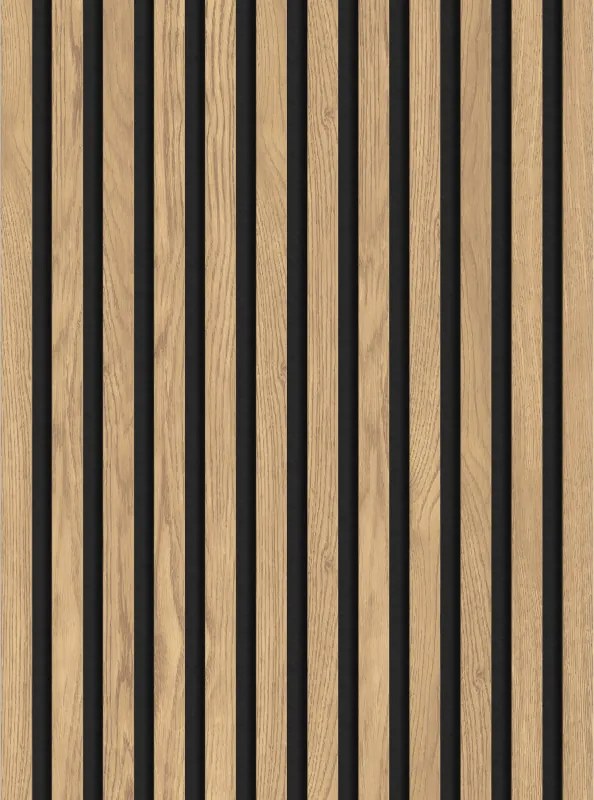 Mexen Lam-F, akustické stěnové lamely 275 × 30 cm, plstěný podklad 8 mm, technická dýha, borovice klasická, S105-275307-3015-012