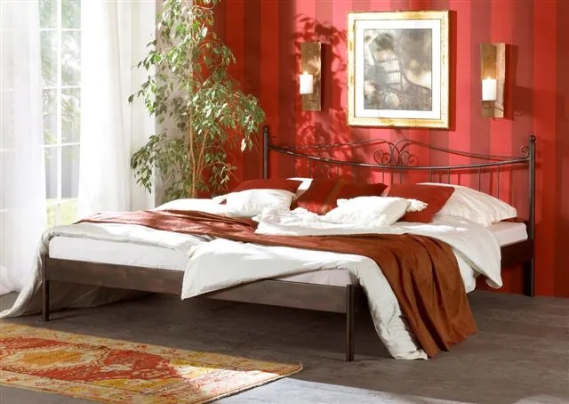 Nábytek ATIKA s.r.o. Kovová postel RIO Povrchová úprava: stříbrná RAL 9006, Rozměr: 90 x 200 cm