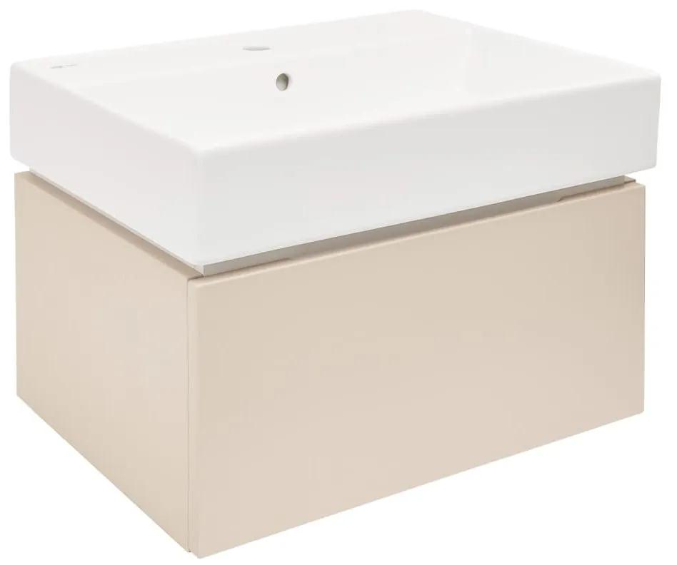 Koupelnová skříňka s umyvadlem SAT Feel 60x30x46 cm pískově béžová mat SATFEEL60BEU2