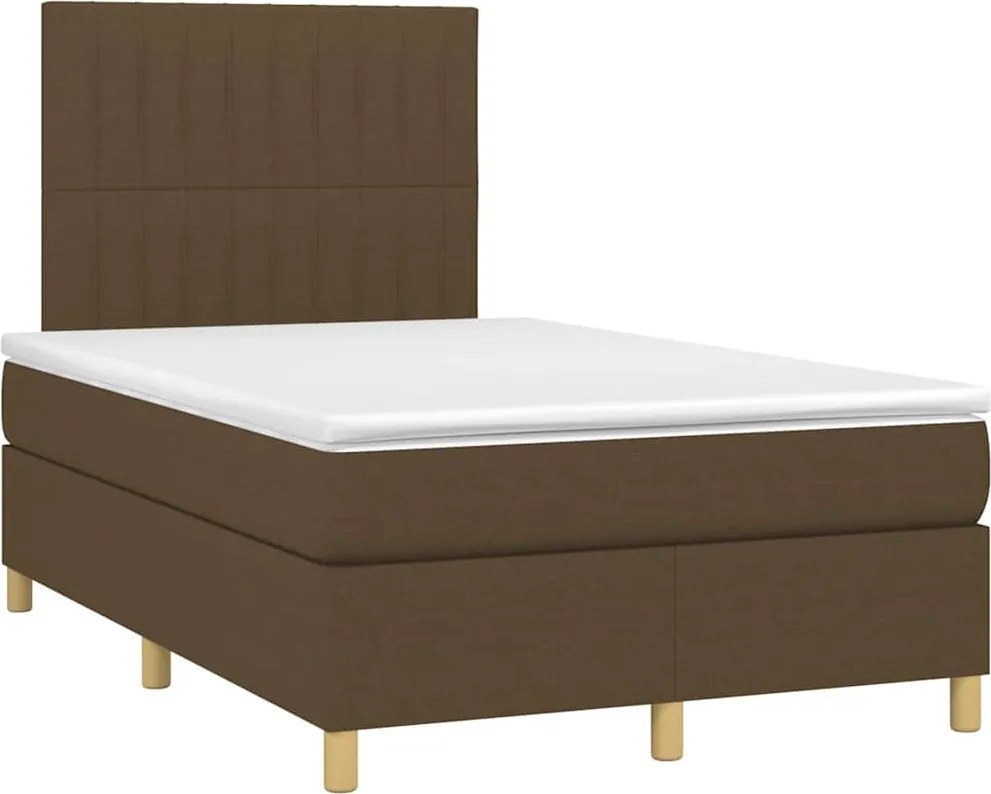 Box spring postel s matrací tmavě hnědá 120x190 cm textil 3269947