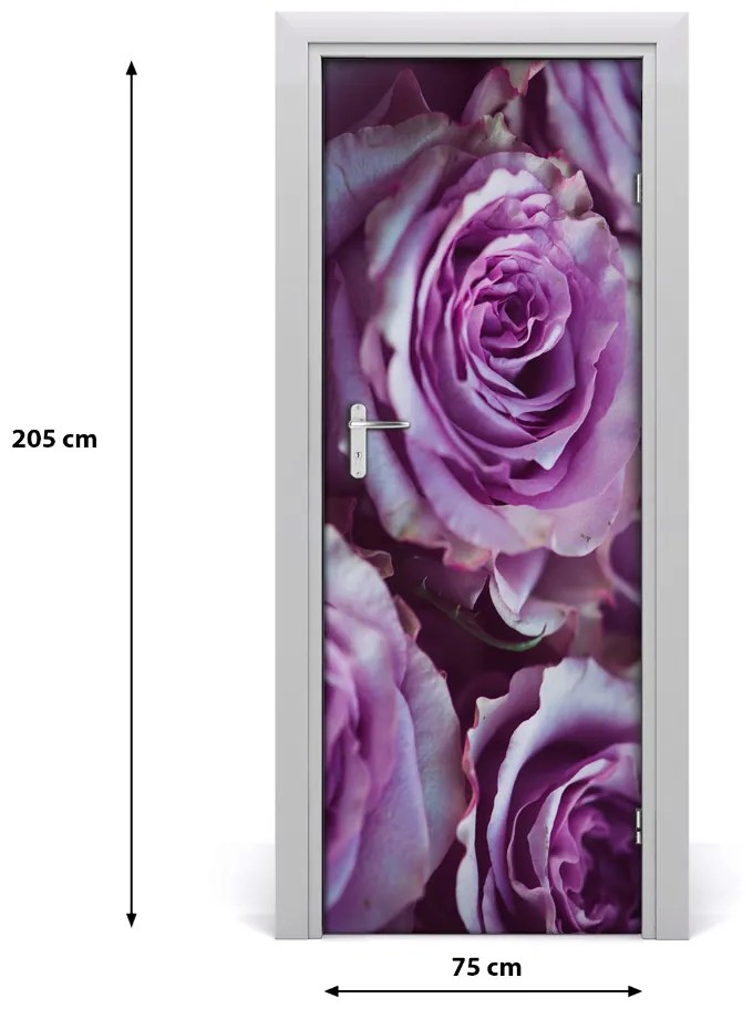 Samolepící fototapeta na dveře Fialové růže 75x205 cm