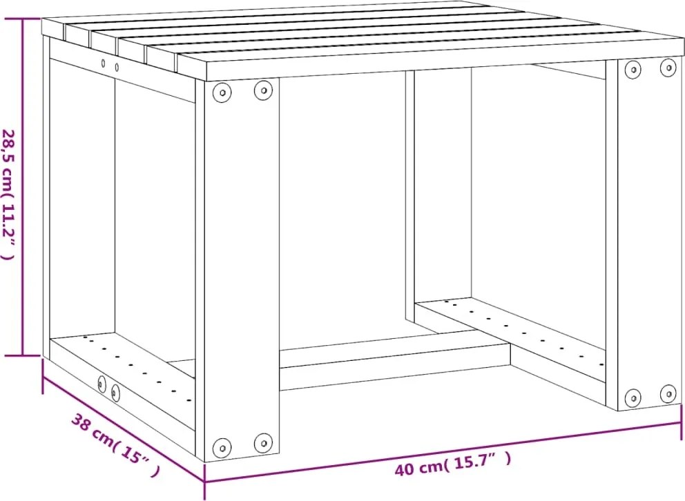 vidaXL Zahradní odkládací stolek bílý 40x38x28,5 cm masivní borovice [825081] Barva: Medově hnědá borovice