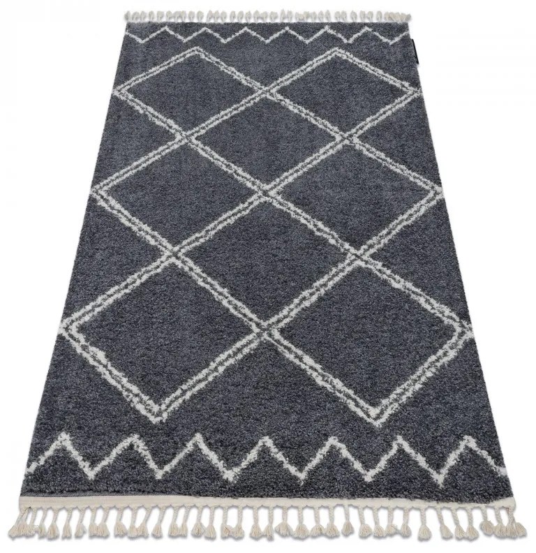 Dywany Łuszczów, Kusový koberec Berber Asila B5970 grey and white, 200x290, šedá, obývací pokoj