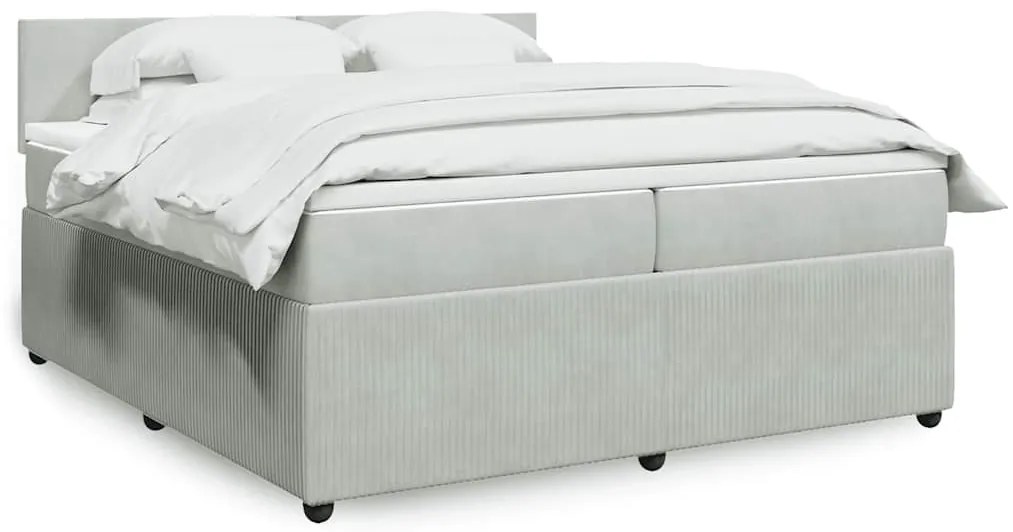 Box spring postel s matrací světle šedá 200x200 cm samet 3287824