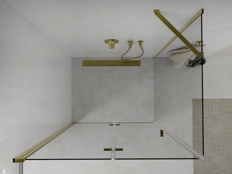 Mexen Lima sprchový kout 100x90cm, čiré sklo/zlatý profil, 856-100-090-50-00
