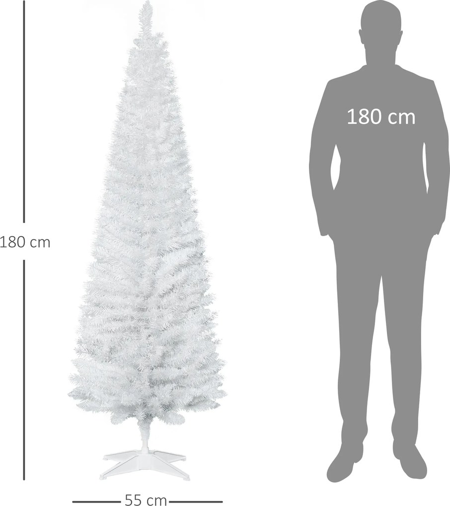 HOMCOM Umělý vánoční strom 180 cm, umělý smrk s 390 špičkami, vánoční dekorace pro interiér