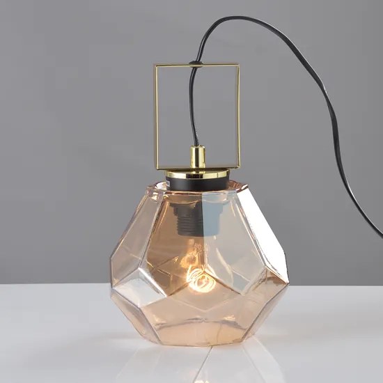 ACA DECOR Stolní lampa Diamantis Jantar Ø 18 cm