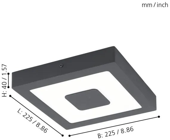 Eglo 96489 - LED Venkovní stropní svítidlo IPHIAS LED/16,5W/230V IP44