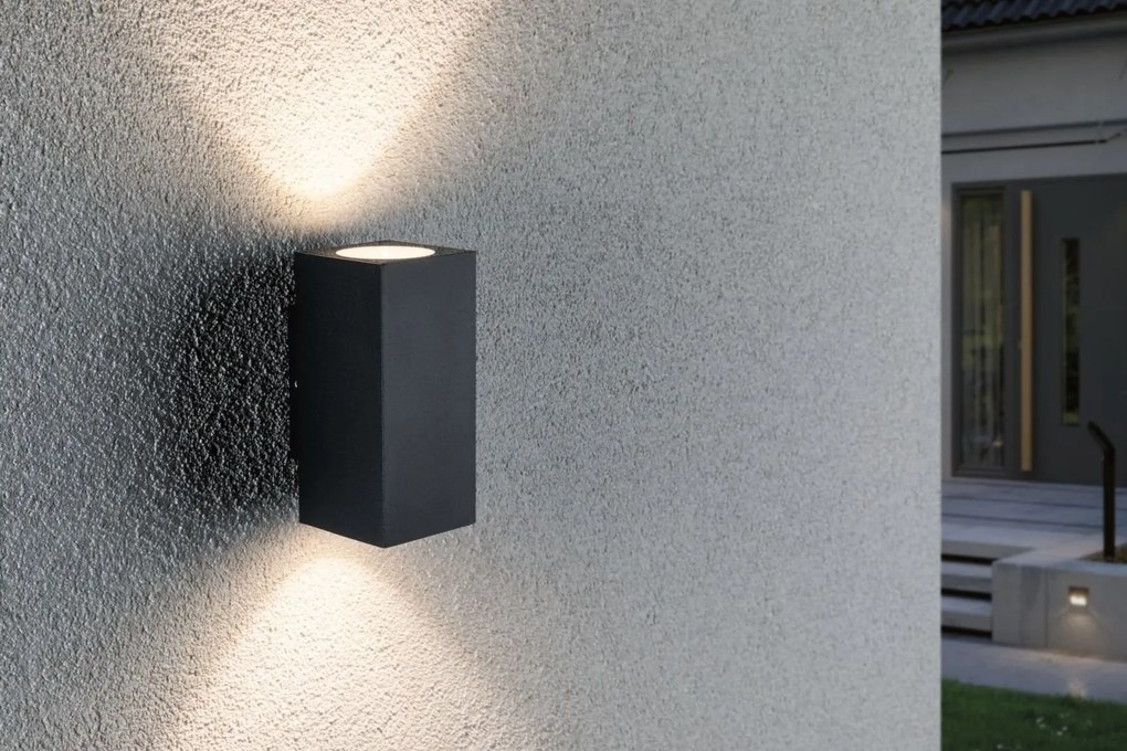 P 94328 Venkovní nástěnné svítidlo Flame 2x2,8W IP44 3.000K antracit 230V - PAULMANN