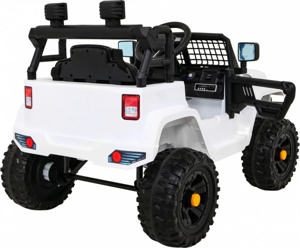 Ramiz Autíčko Jeep Dark Night na baterie pro děti bílé + pomalý start + EVA kola + LED audio