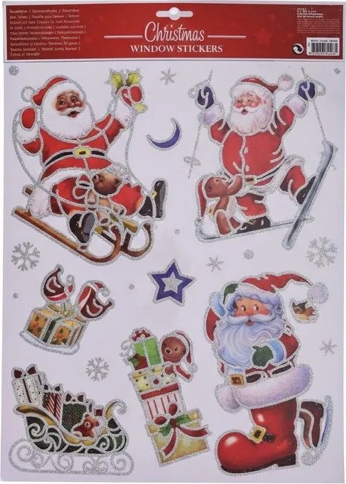 Vánoční nálepky Santa Claus 30 × 42 cm