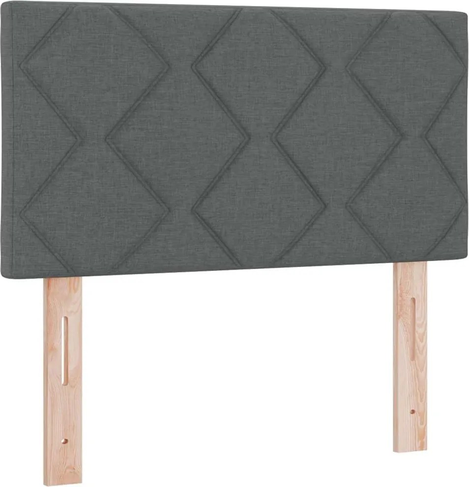 Postel s boxspringem s čelo Tmavě šedá 200 x 80 cm textil 3341133