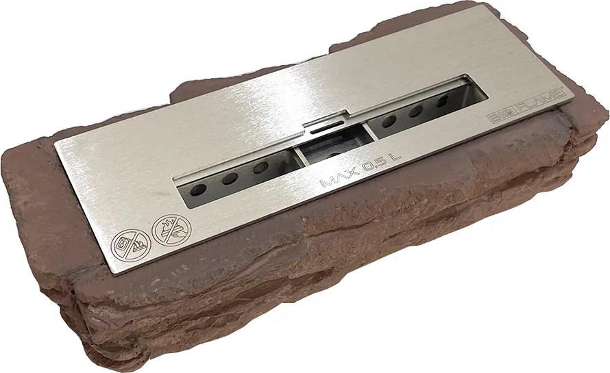 BIOFLAME biokrb Stone S Červeno-hnědý