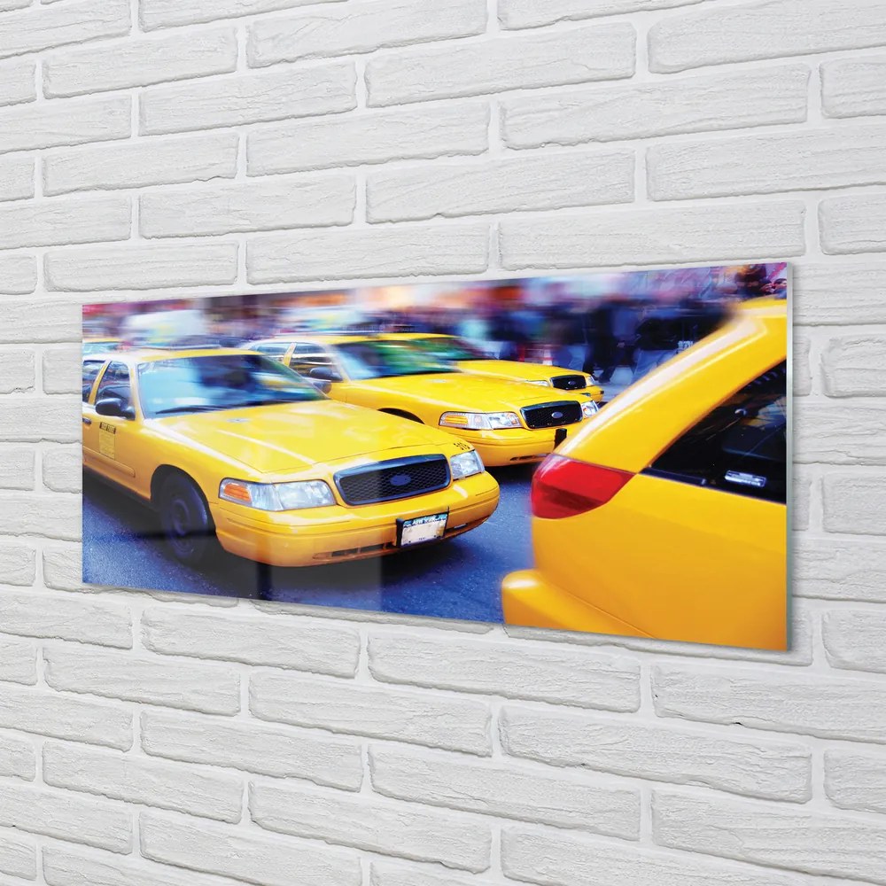 akrylový obraz Žlutá taxi City 120x60 cm