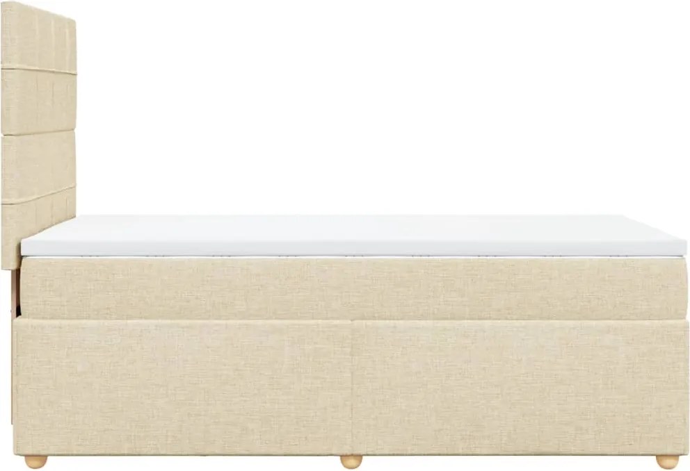 Box spring postel s matrací krémová 90x190 cm textil 3293440