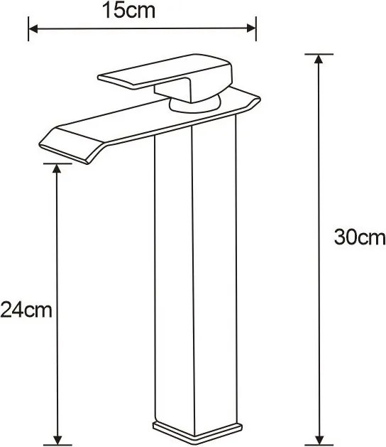 Mexen Apus, vysoká umyvadlová baterie, zlatá, 744710-50