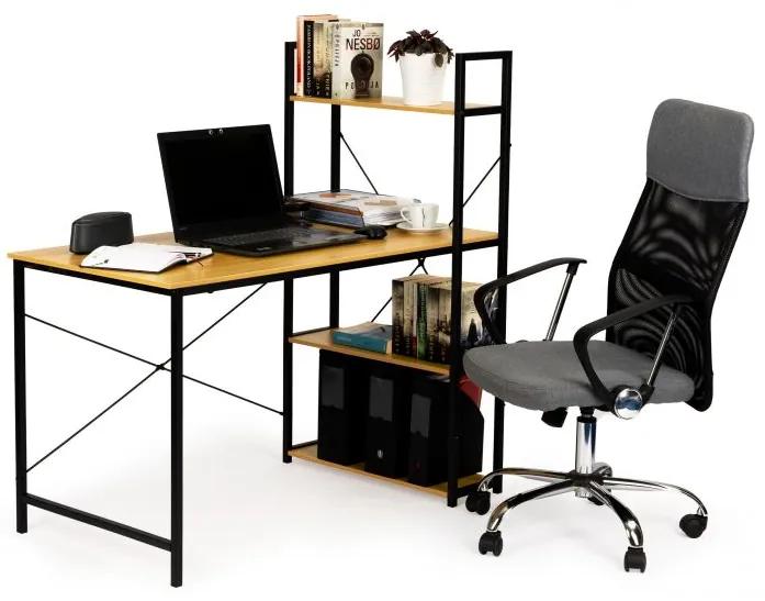 ModernHome Kancelářský psací stůl s regálem - světlý, PJJCT0002-302