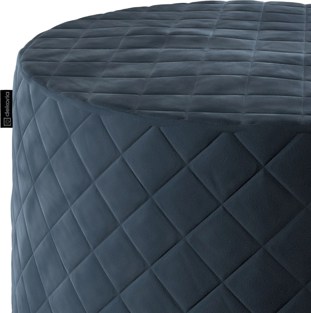Sedák Barrel pevný, s prošitím barva modrá látka lesklé, sametová