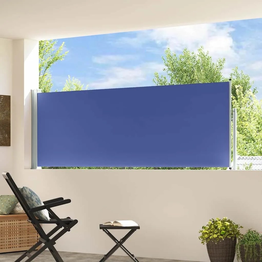 vidaXL Zatahovací boční markýza/zástěna na terasu 100 x 314 cm [48375] Barva: Modrá