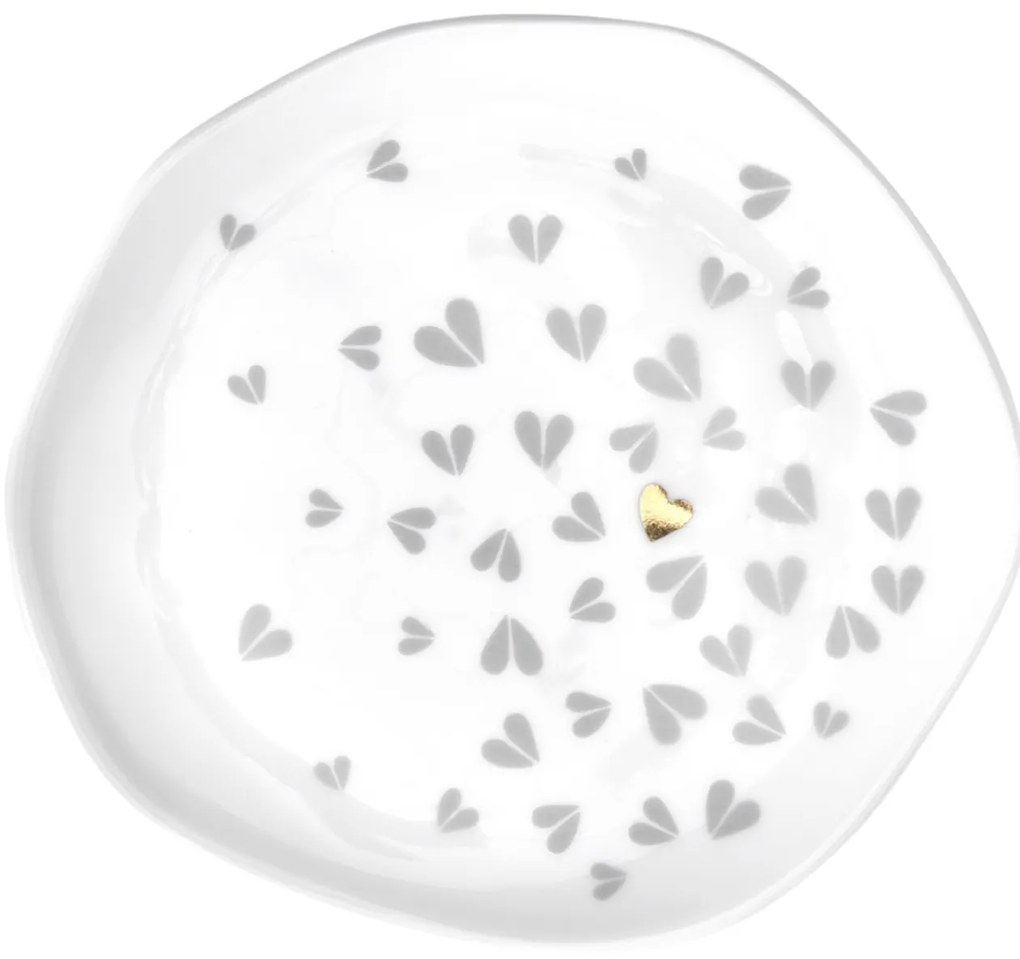 räder Porcelánový talířek Hearts 14 cm, bílá barva, porcelán