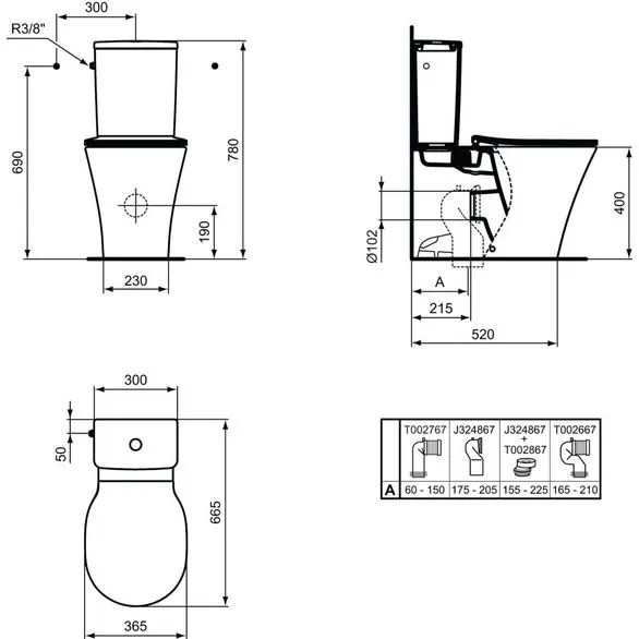 Ideal Standard Connect Air WC mísa, AquaBlade, Ideal Plus bílá E0137MA