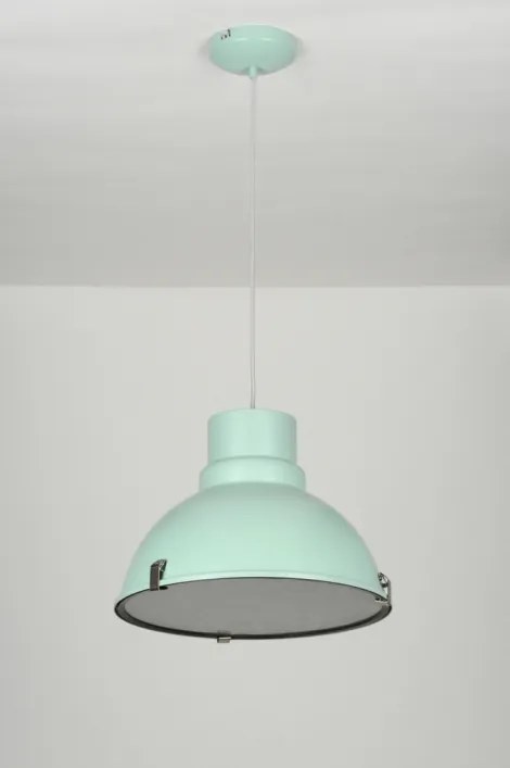 Závěsné modré retro svítidlo do kuchyně Mintbruin