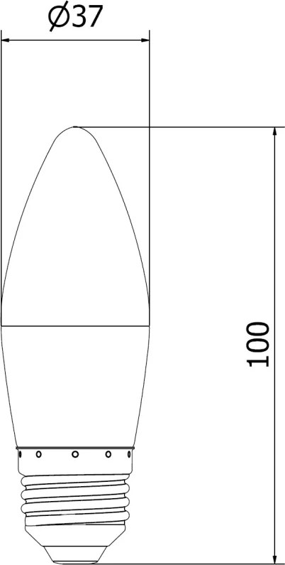 Mexen Nova, LED žárovka E27, C37, 8W, Teplá - 3000K, 840 lm -L102-E27-0830-01