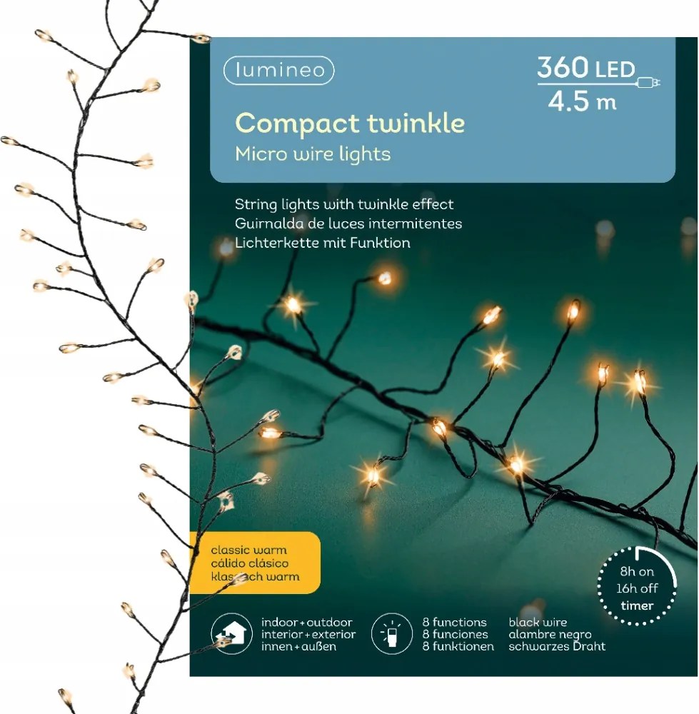 Vánoční osvětlení na stromeček Micro 360 Led na vánoční stromeček drátek Klasický Teplý 4,5 m