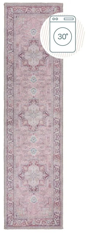 Světle červený pratelný běhoun s příměsí recyklovaných vláken 60x230 cm Windsor – Flair Rugs