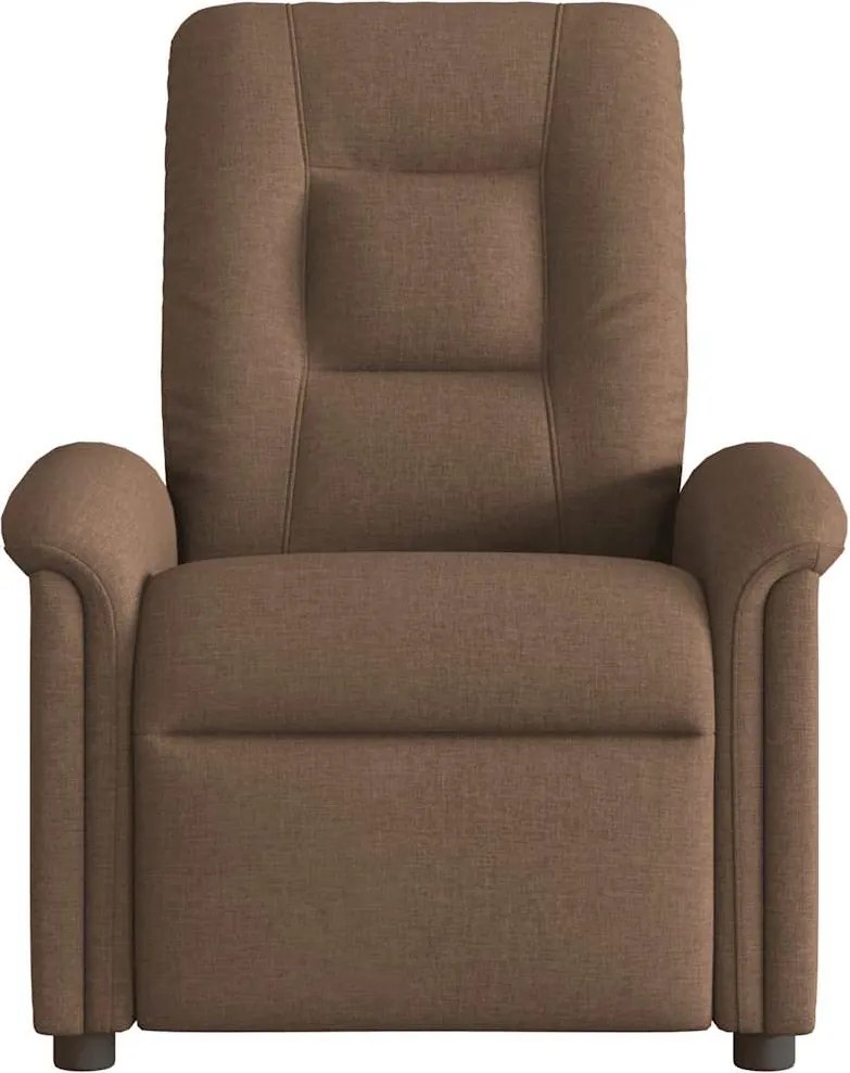 Elektrické polohovací křeslo hnědé textil 3303238