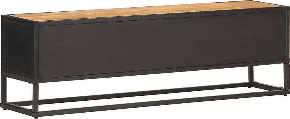 TV stolek s vyřezávanými dvířky 130x30x40 cm hrubý mangovník 320943