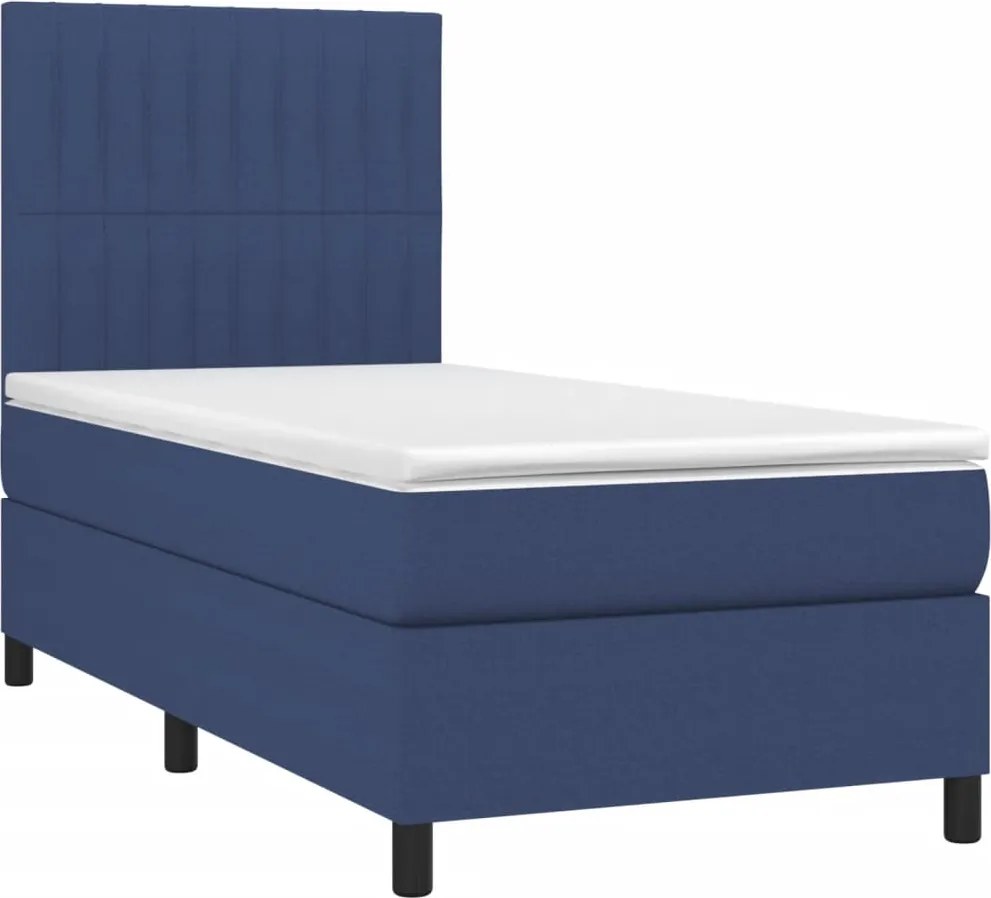 Box spring postel s matrací modrá 90x190 cm textil 3141903