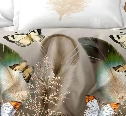 Krepové povlečení Homa CEREA BUTTERFLY 3-dílna sada 140x200 cm