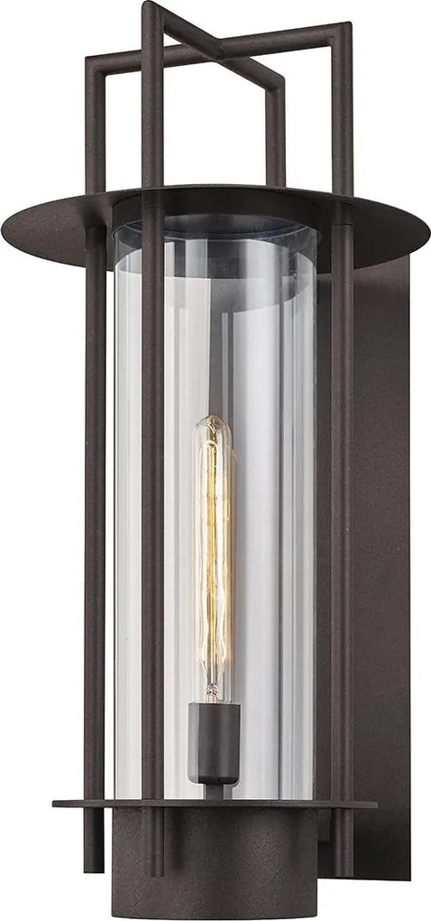 HVLG B6813-CE Venkovní nástěnné svítidlo CARROLL PARK kov/sklo bronz/čirá E27 1x13W - HUDSON VALLEY (Troy)