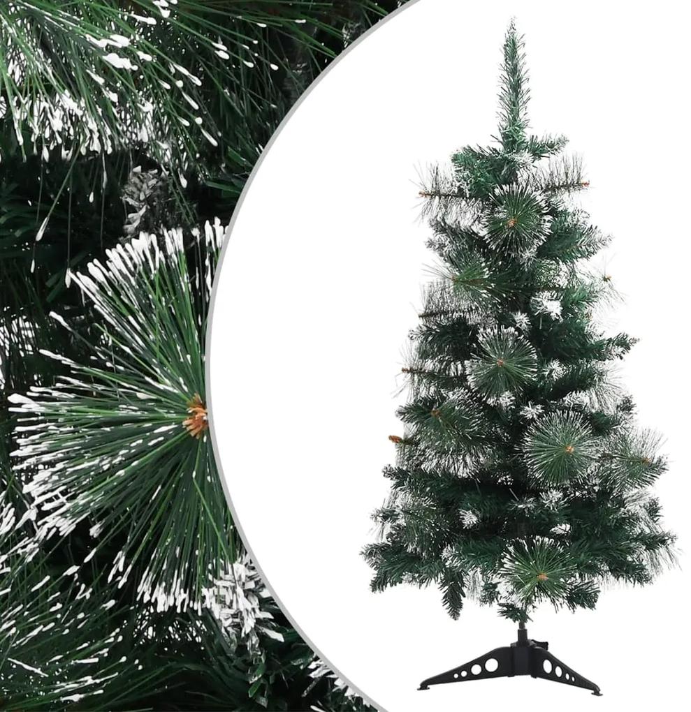 340540 vidaXL Umělý vánoční stromek se stojanem zelenobílý 90 cm PVC