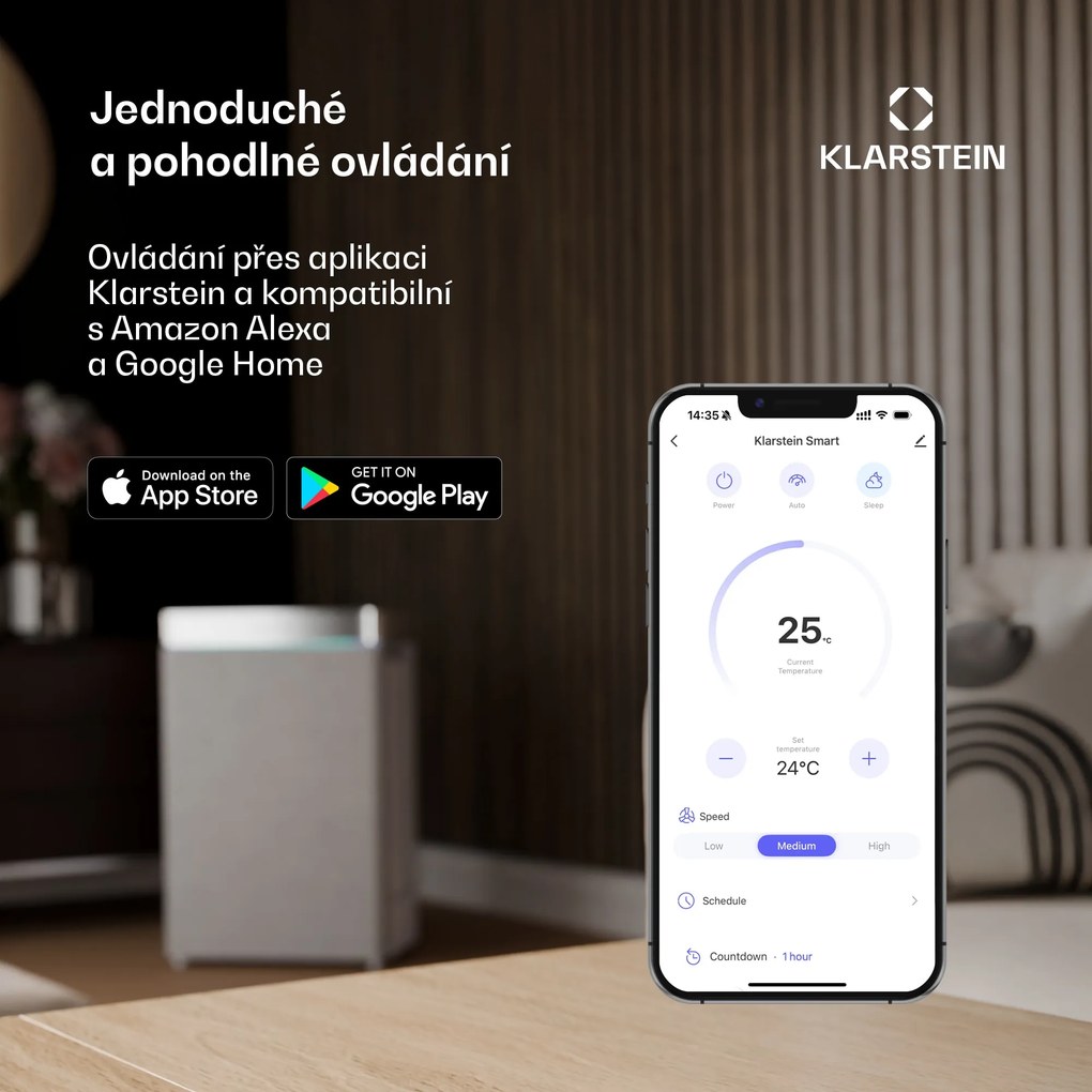 Klarstein Bolero 2 v 1 Smart, stropní ventilátor, Ø 132 cm, světlo 55 W, dálkové ovládání, ovládání přes aplikaci, dvousměrný provoz