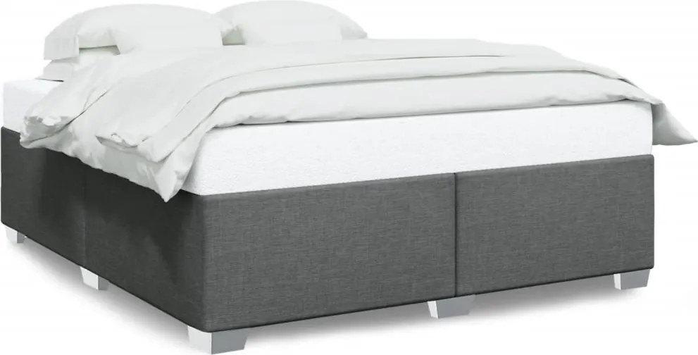 Rám postele bez matrace tmavě šedý 200 x 200 cm textil 3284500