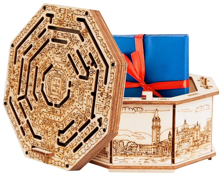 EscapeWelt 3D dřevěná skládačka hlavolamu Secret Maze Box