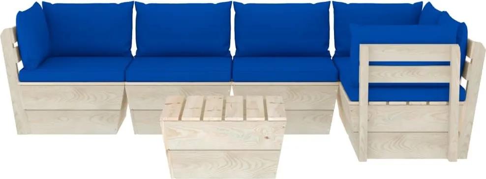 vidaXL 6dílná zahradní sedací souprava z palet + podušky smrkové dřevo [3063574] Barva: antracitová